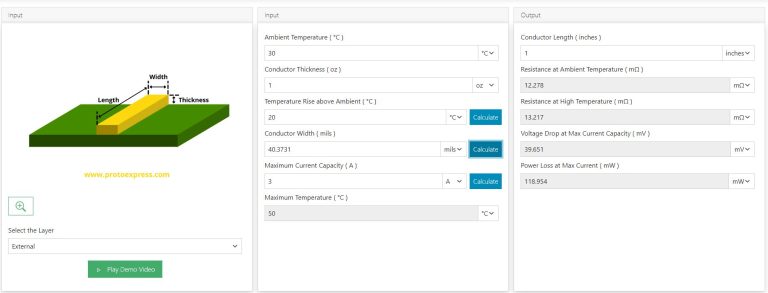 Trace Width, Current and Temp Rise Calculator | Sierra Circuits