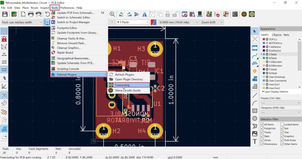 Autorouting in KiCad using FreeRouting Plugin | Sierra Circuits