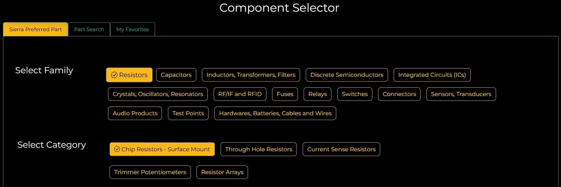 Component Selector | Sierra Circuits